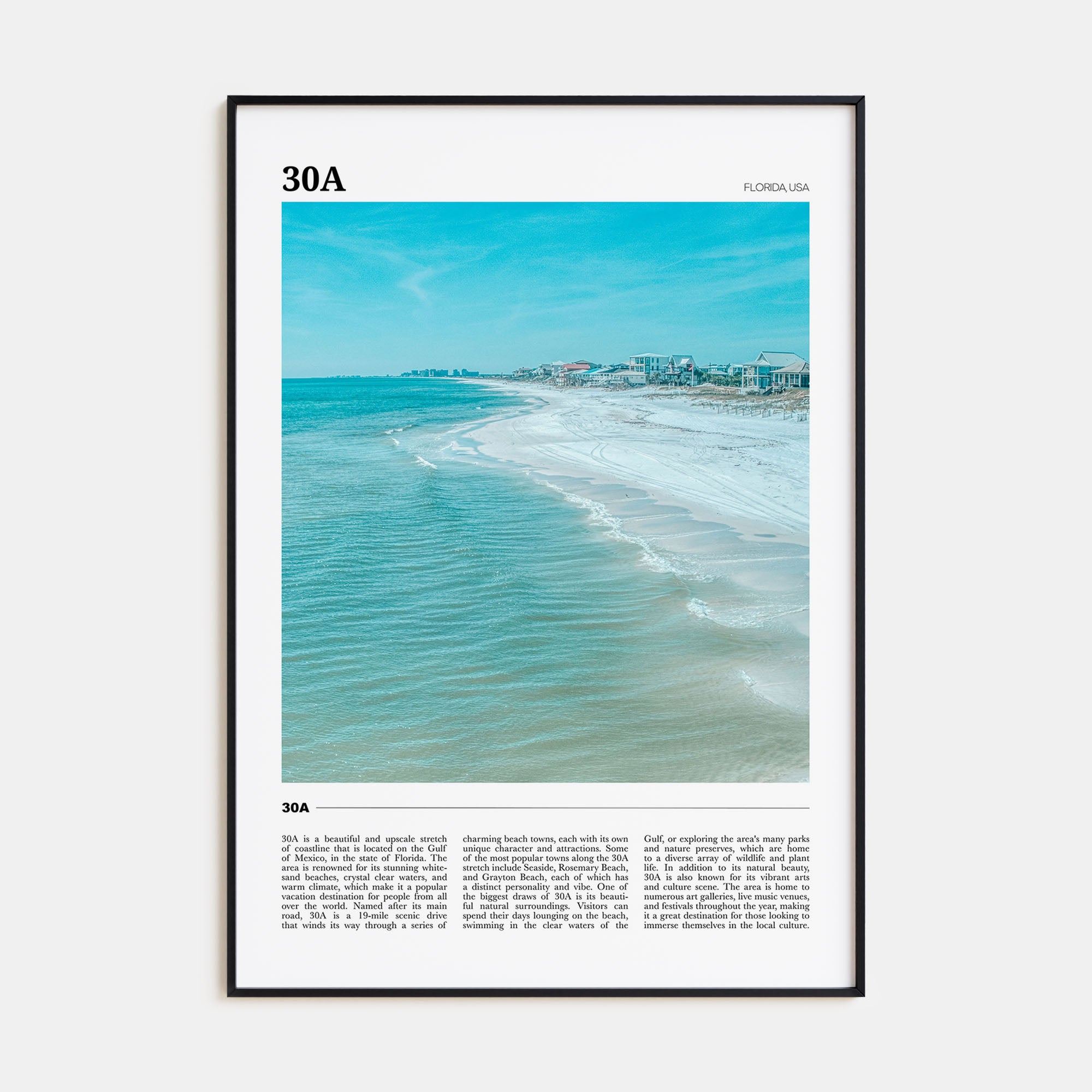 30A Travel Color Poster · FrameThePrint
