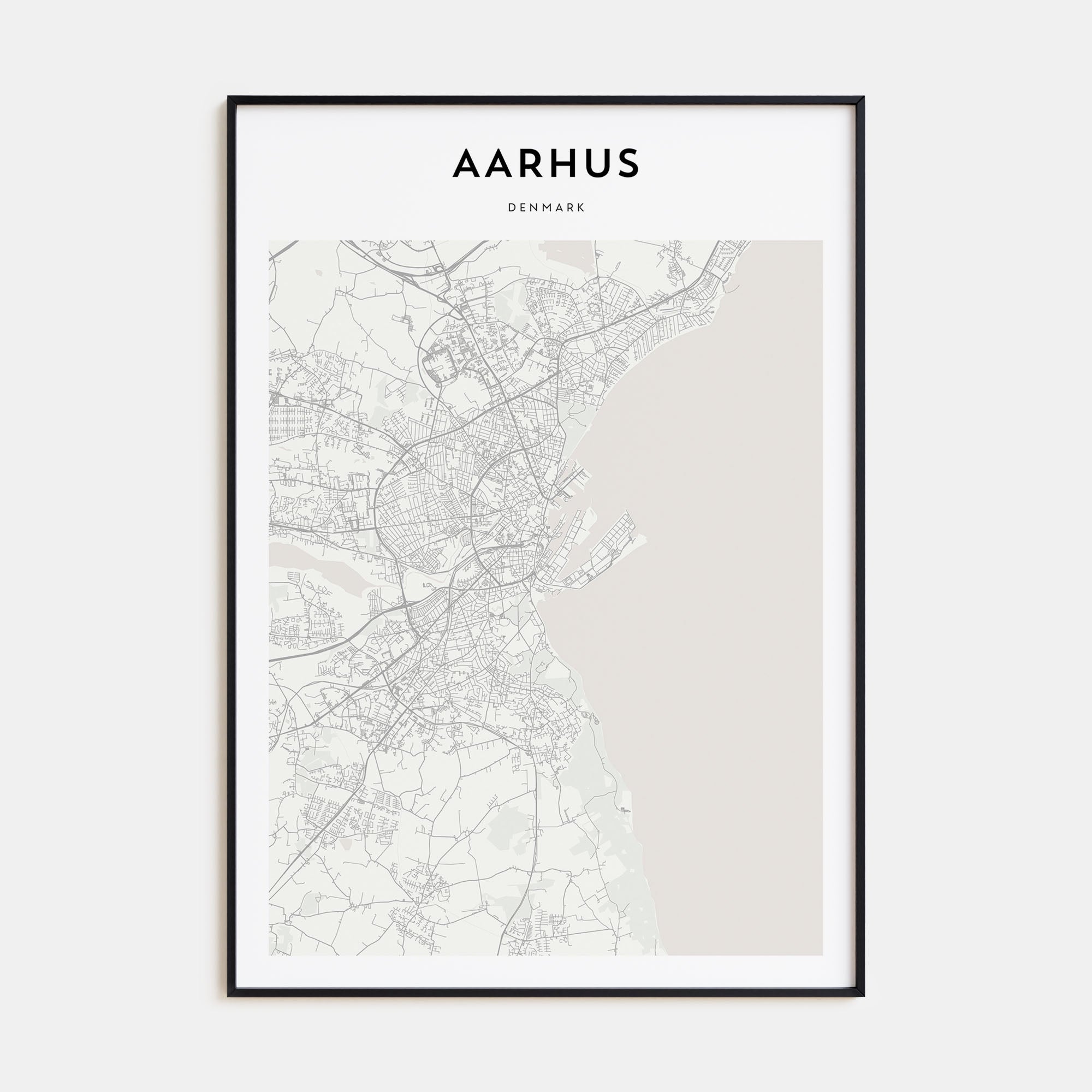Aarhus Map Portrait Poster · FrameThePrint