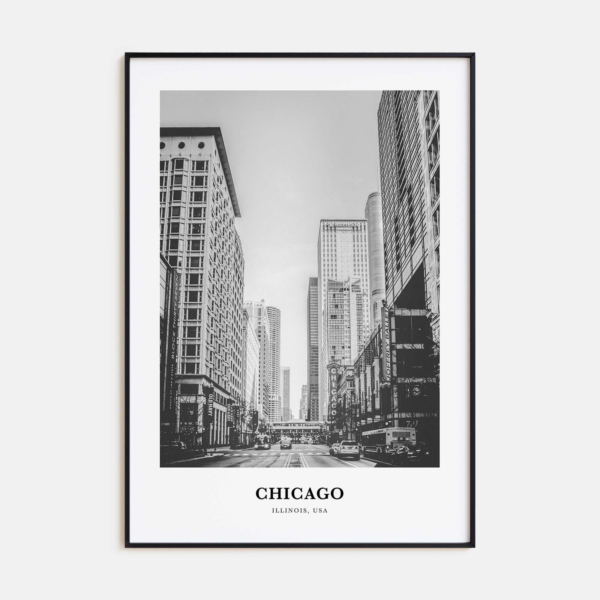 Chicago Portrait B&W No 1 Poster · FrameThePrint