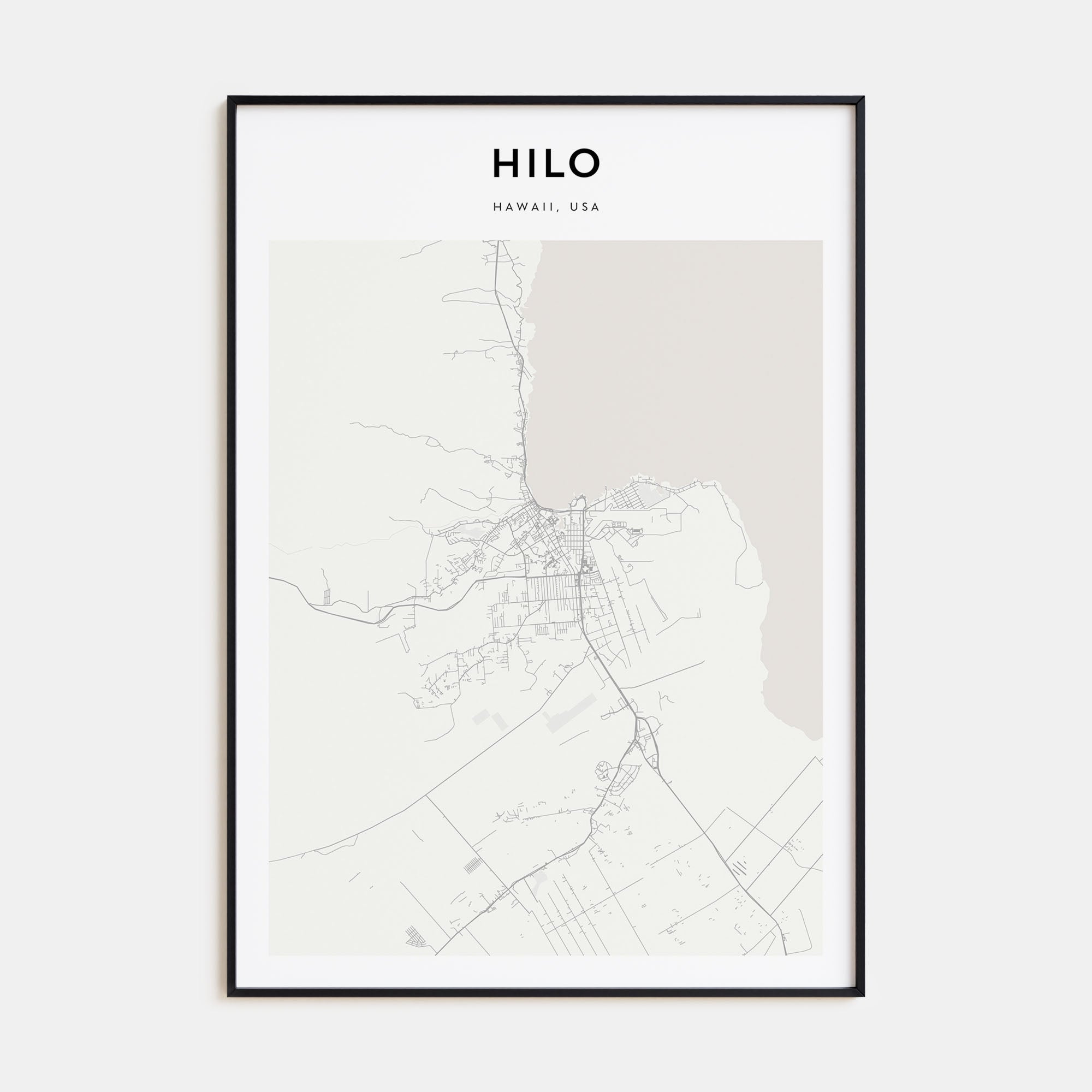Hilo Map Portrait Poster · FrameThePrint
